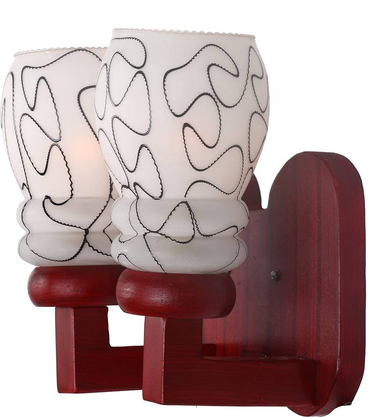 LED Compactable Wood & Glass Wall Lamp Light - BP1, Pack Of 1 - Afast ...