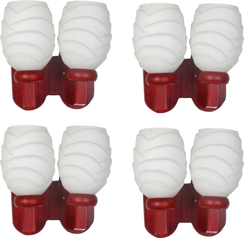 LED Compactable Wood & Glass Wall Lamp Light - BQ1, Pack Of 4 - Afast ...