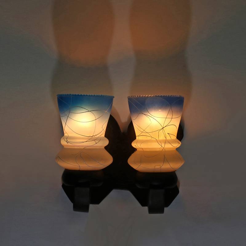 LED Compactable Wood & Glass Wall Lamp Light - CH1, Pack Of 2 - Afast ...