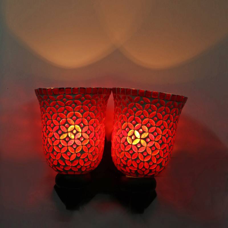 LED Compactable Wood & Glass Wall Lamp Light - CK1, Pack Of 4 - Afast ...