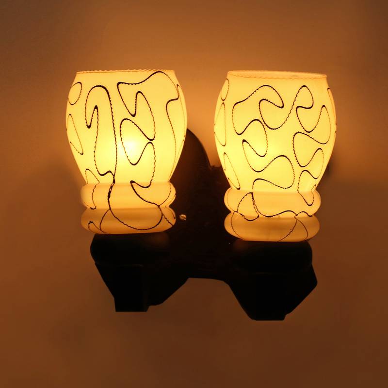 LED Compactable Wood & Glass Wall Lamp Light - CM1, Pack Of 2 - Afast ...