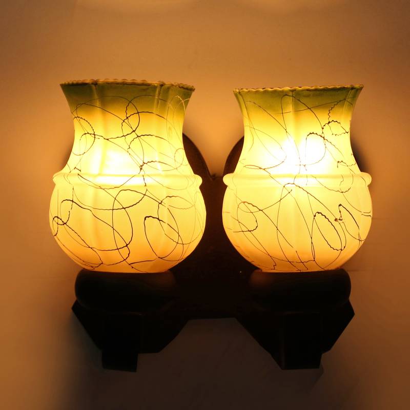 LED Compactable Wood & Glass Wall Lamp Light - CN1, Pack Of 2 - Afast ...