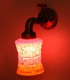 Vintage Tap Wall Fitting Fixture Light With Colorful Decorative Glass ...