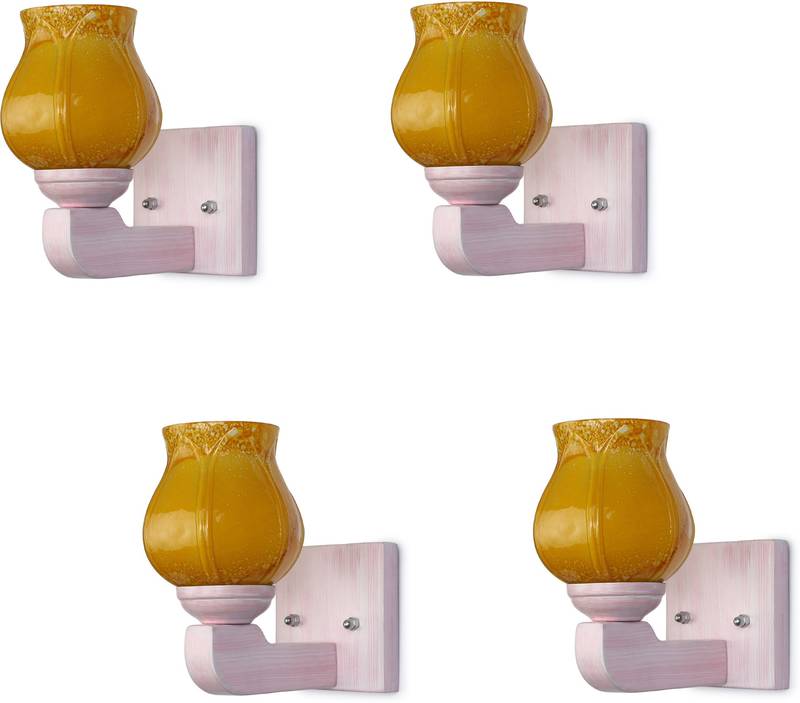 LED Sconce Glass Wall Lamp/Light With Stylish Wood Fitting, 7 Watt ...