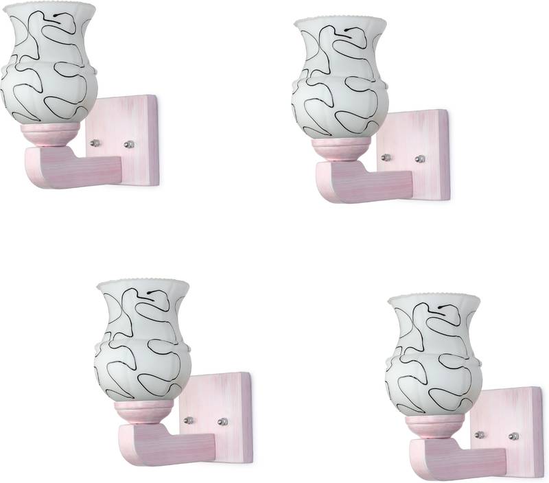 LED Sconce Glass Wall Lamp/Light With Stylish Wood Fitting, 7 Watt ...