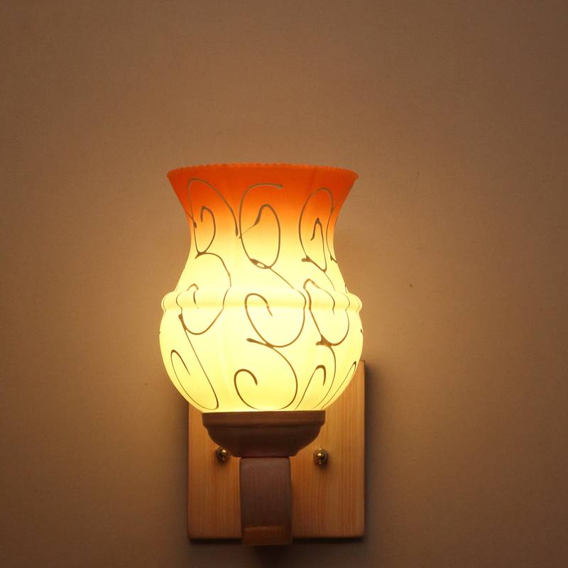 LED Sconce Glass Wall Lamp With Stylish Wood Fitting BX26 - Afast - 3954148