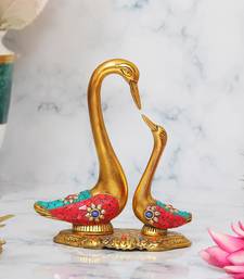 Handicrafts Paradise Metal Decorative Swan with Stone Work Figurine ...