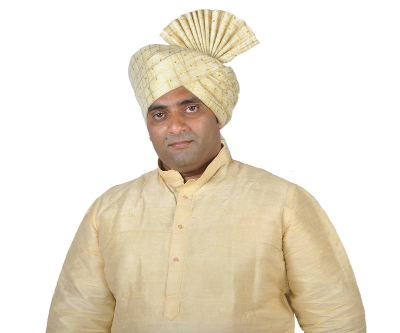 Jari Tickli Cream Kolhapuri Pheta Turban - KALAPURI - 586290