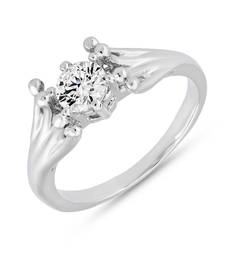 Scintilla Rhodium Plated Swarovski Zirconia Solitaire Ring for Women ...