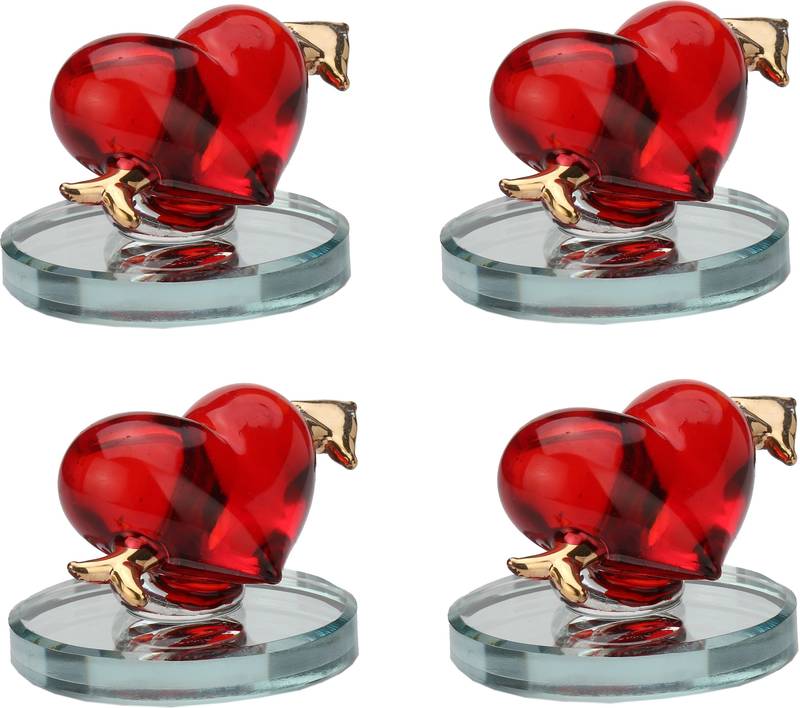 Valentine Love Sign Sweet Red Heart (Set Of 4) - Afast - 3964617