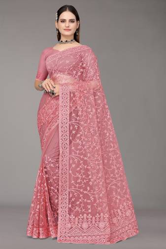 Latest 2023 Designer Net Sarees Collection - Mirraw