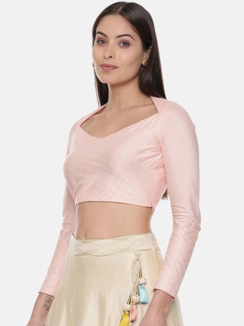 Baby Pink Blouse - MAYANK MODI FASHIONS - 3976368
