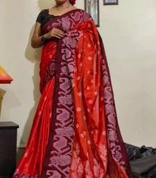 Red Tissue Silk Jamdani Saree - BISWAS HANDLOOM - 3977035