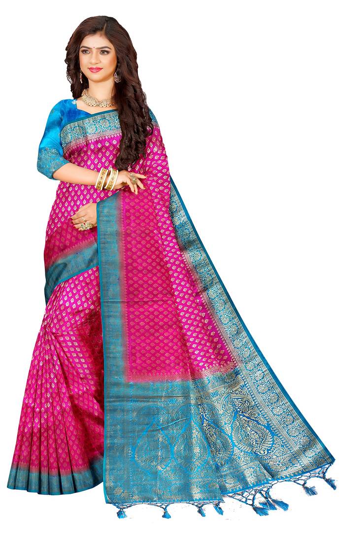 Purple Fancy Silk Fancy Handloom Saree - SS Saree - 3980168
