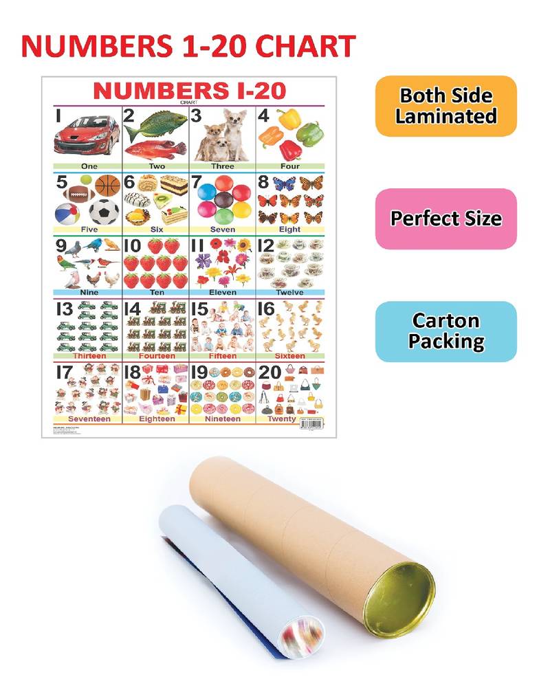 Numbers 120 Reference Educational Wall Chart by Dreamland Publications ...