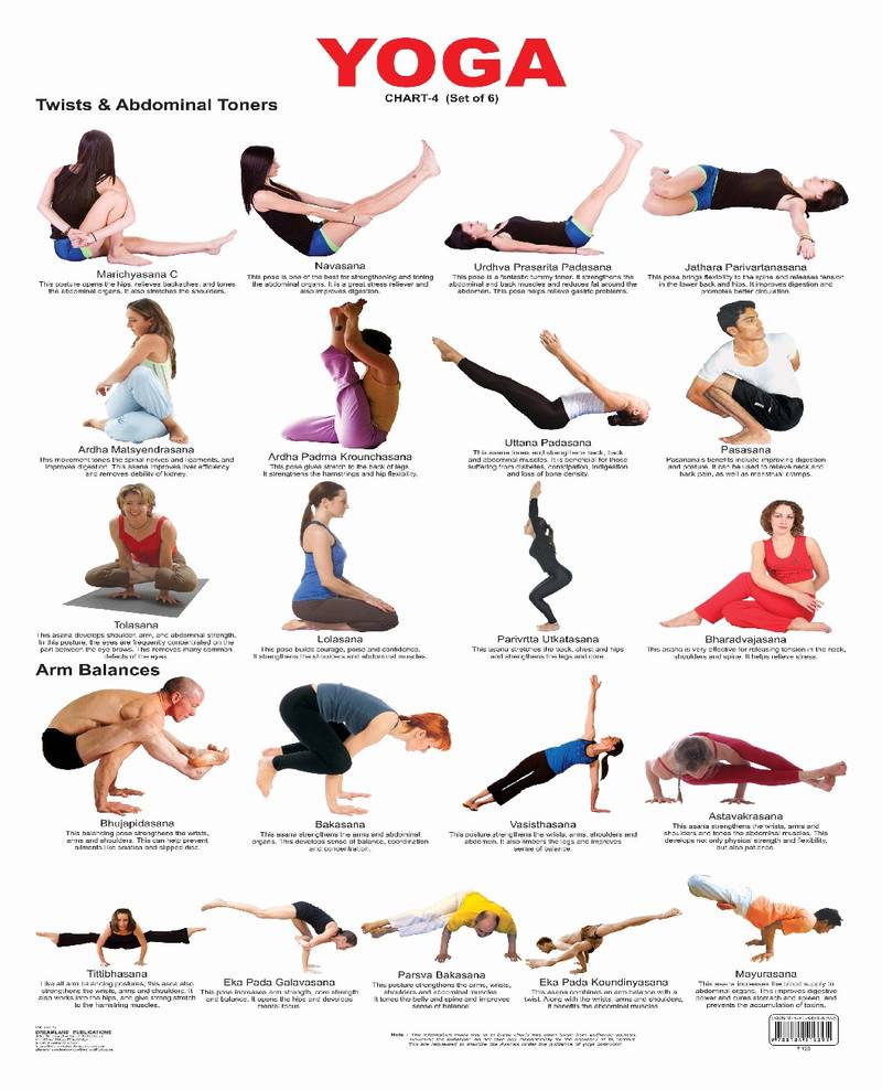 Yoga Chart 4 Reference Educational Wall Chart by Dreamland Publications ...