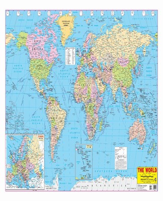 World Map Reference Educational Wall Chart by Dreamland Publications ...
