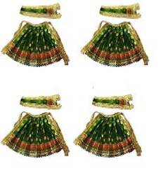 Salvus Handcrafted Fabric Green Devi Mata Dress For Maa Durga, Kali ...