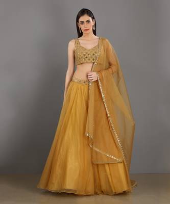 Buy Chamak Gold Lehenga Set Online for Women by ASAGA - 3987919