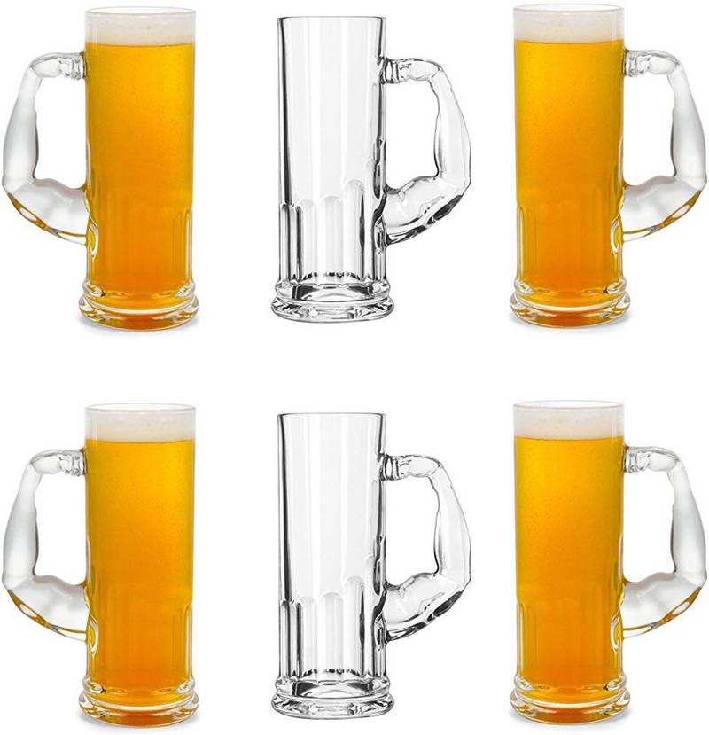 Funky Design Large Beer Mug With Handle, Transparent- B8 - Afast - 3996569