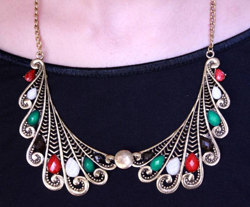 Colorful Collar Neckpiece - Dazzling Cuts - 4078
