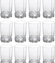 Designer Molded Water Juice TransparentMultipurpose Glass -A85, Pack Of ...