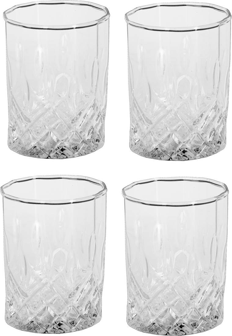 Designer Molded Water Juice TransparentMultipurpose Glass -A103, Pack ...