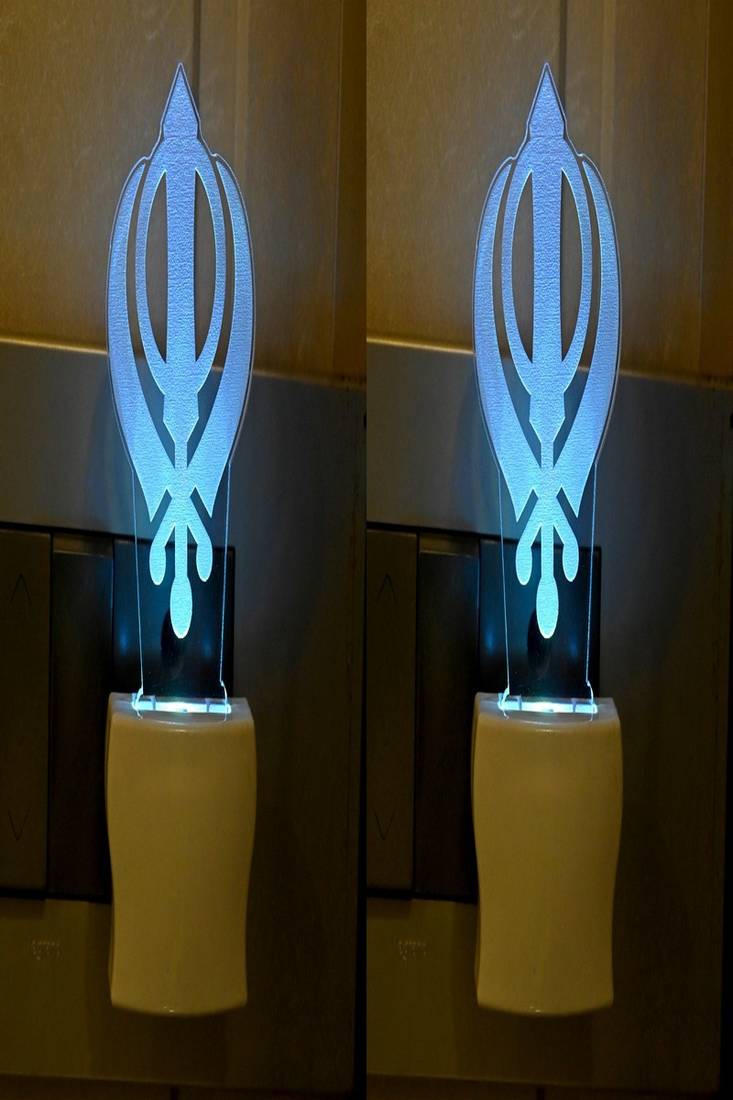 3D Illusion Effect Sikhism KhandaMulti Colour LED Night Lamp, Pack Of 2 ...