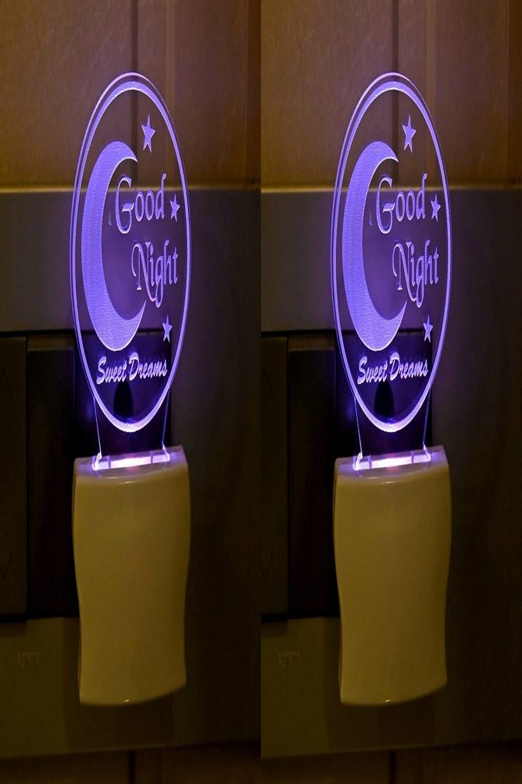 3D Illusion Effect Sweet Good NightMulti Colour LED Night Lamp, Pack Of ...