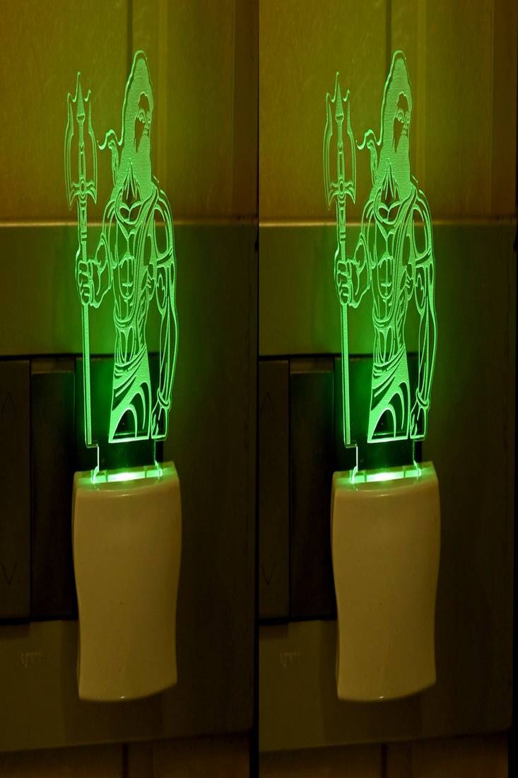 3D Illusion Effect Angry Shiv jiMulti Colour LED Night Lamp, Pack Of 2 ...