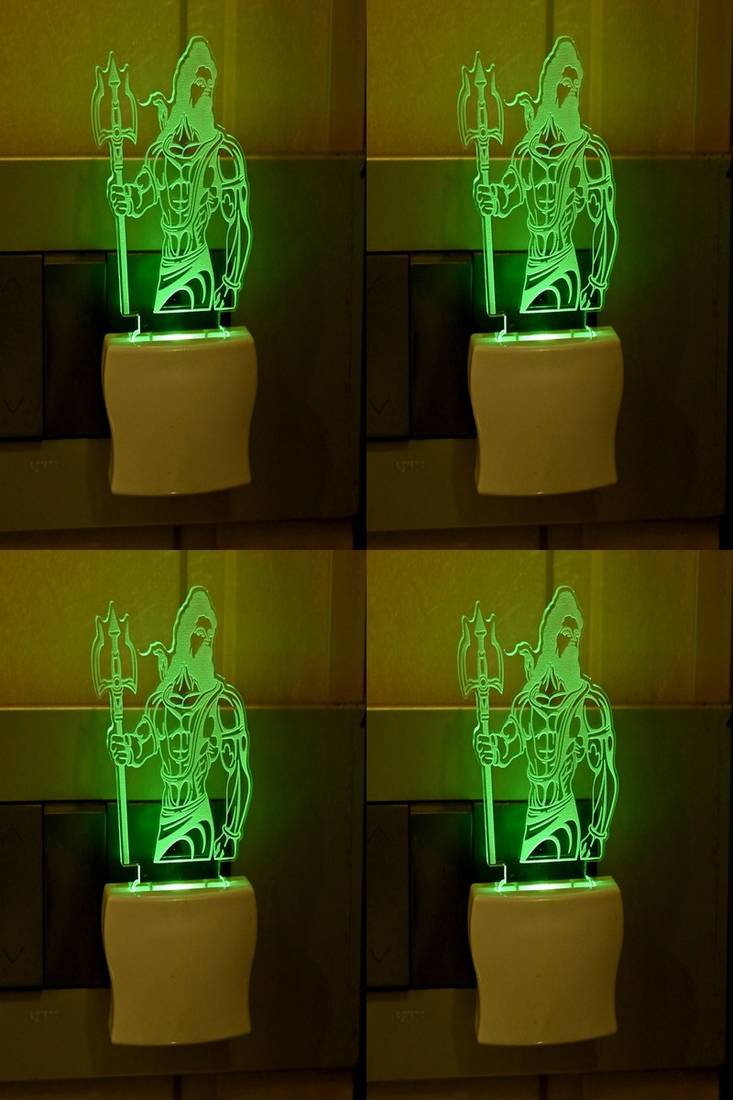 3D Illusion Effect Angry Shiv jiMulti Colour LED Night Lamp, Pack Of 4 ...