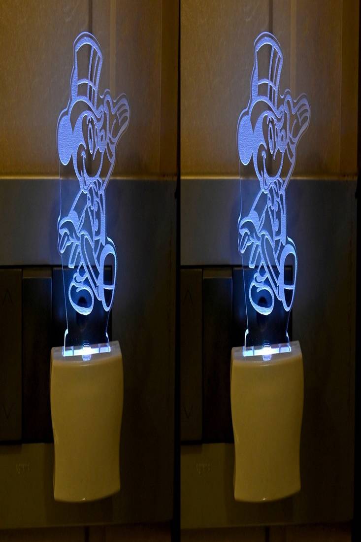 3D Illusion Effect Mickey MouseMulti Colour LED Night Lamp, Pack Of 2 ...