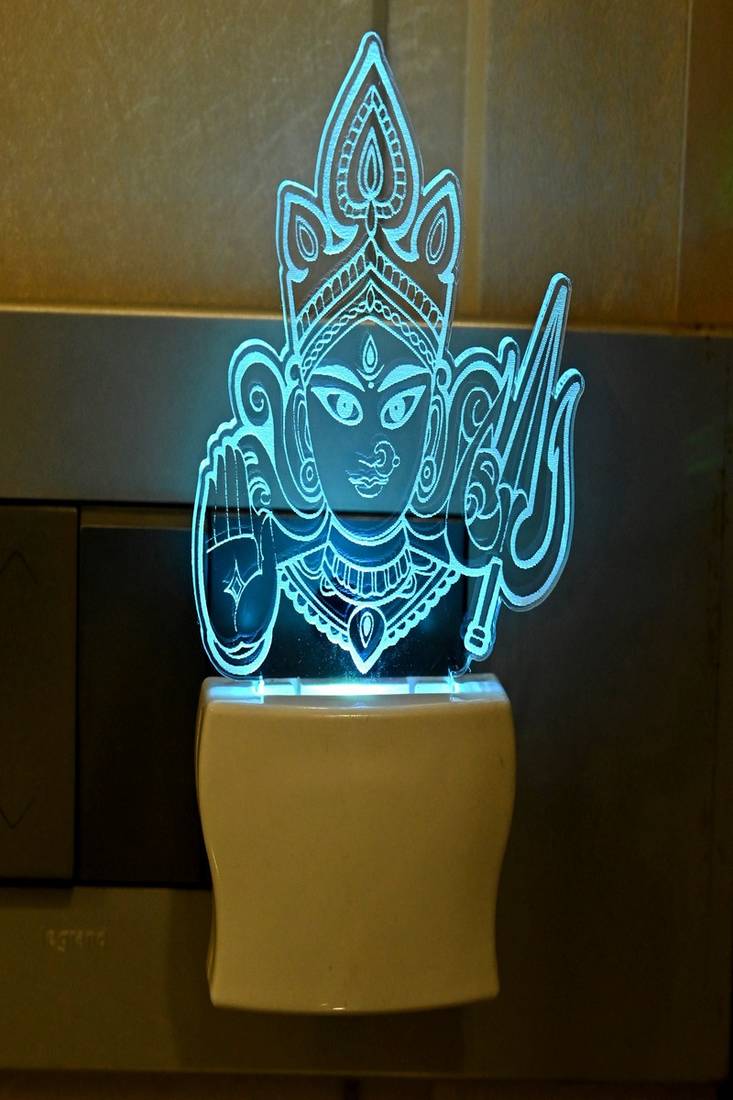 Goddess Durga Kali 3D Illusion LED Plug & Play Wall Lamp - Afast - 4010329