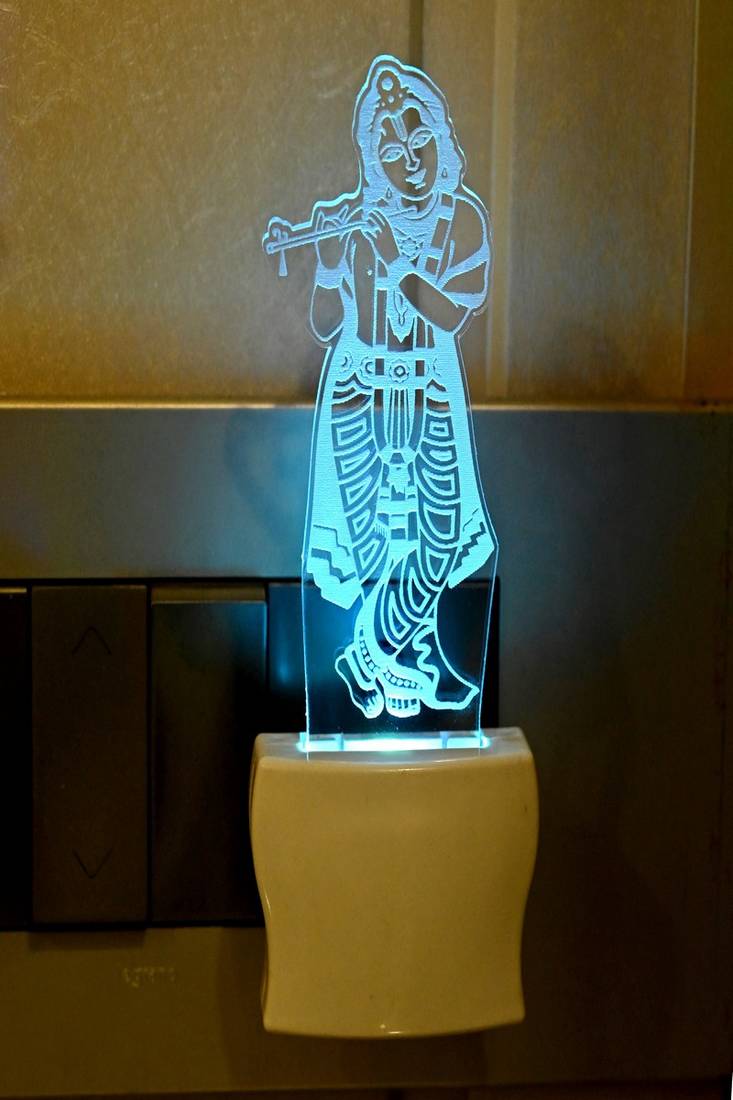 3D Illusion Kanha Flute Instruments LED Plug & Play Wall Lamp - Afast ...