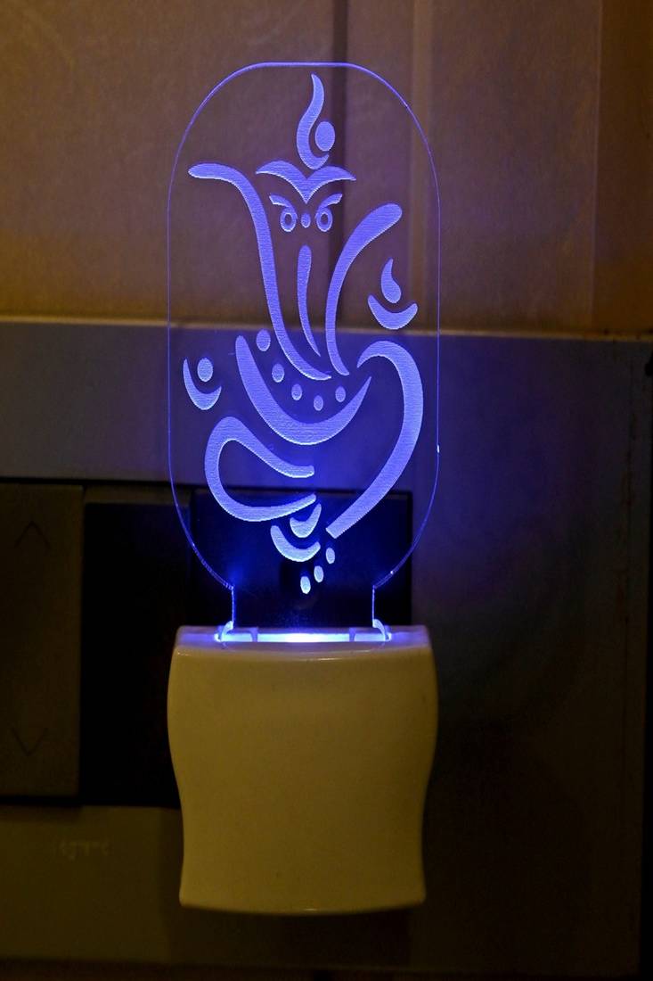 3D Illusion Ganesh JiMulti Colour LED Night Lamp - Afast - 4010381