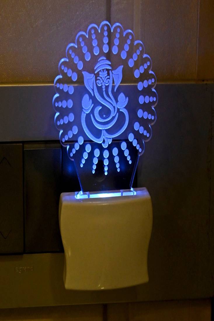 3D Illusion Ganesh Ji Center In DesignMulti Color LED Night Lamp ...