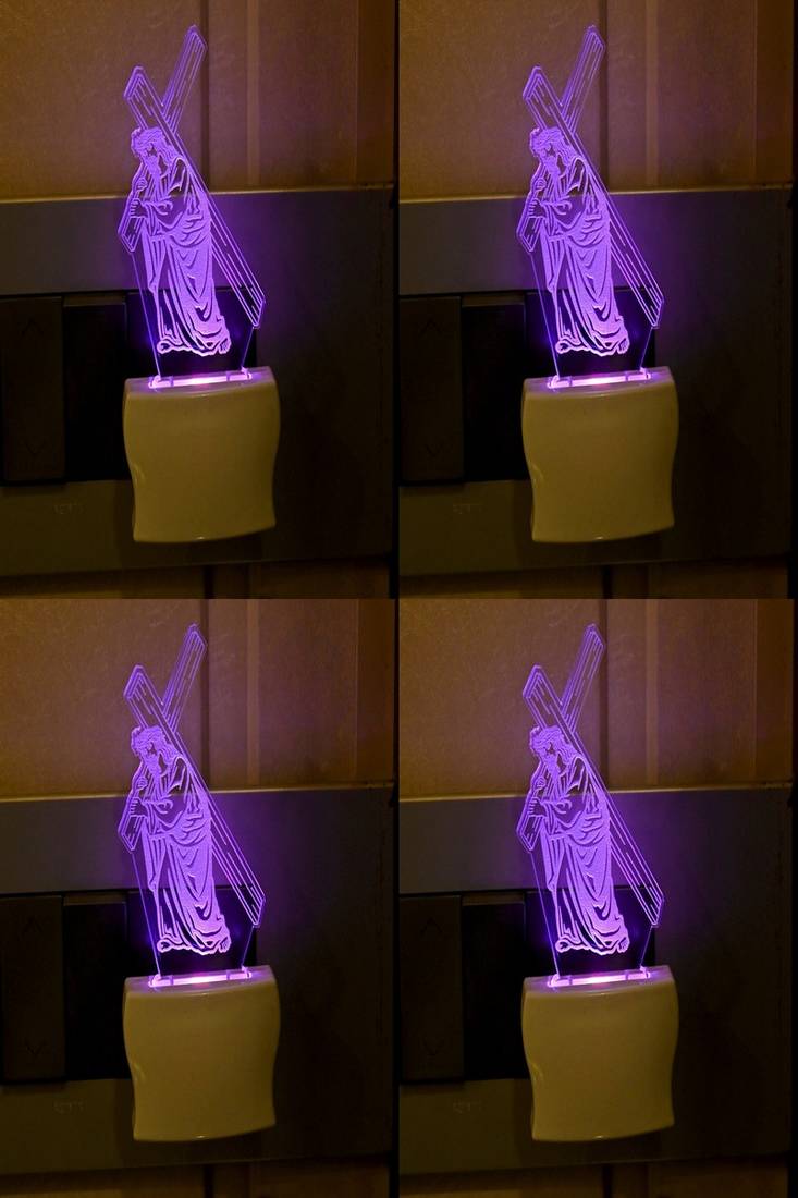 3D Illusion Effect GOD Jesus ChristMulti Colour LED Night Lamp, Pack Of ...