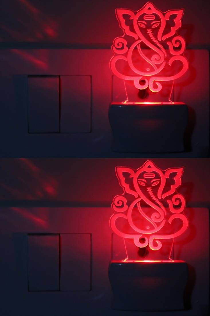 3D Illusion Effect Lord Ganesha LED Night Lamp (Pack Of 2) - Afast ...