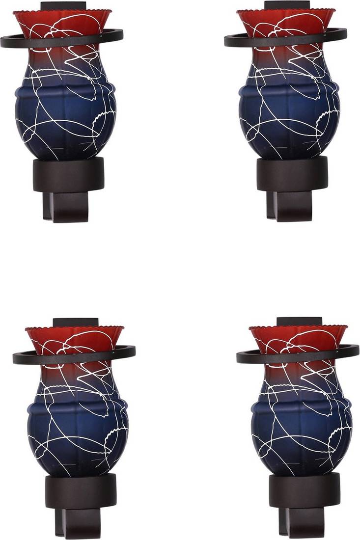 Designer Colourful Glass Wall Lamp Light Of Stylish Wood Fitting -A48, Pack Of 4 - Afast - 4011973