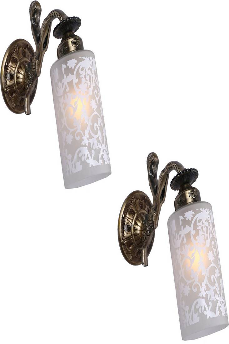 Stylish Decorative Colorful Wall Lamp/ Light, Glass & Metal, Pack Of 2 ...