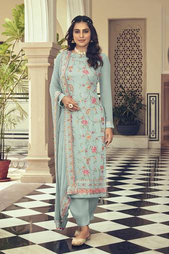 Straight Suits – Buy Straight Salwar Suits for Party Wear Online