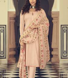Embroidered Peach Color Georgette Trendy Straight Salwar Kameez ...