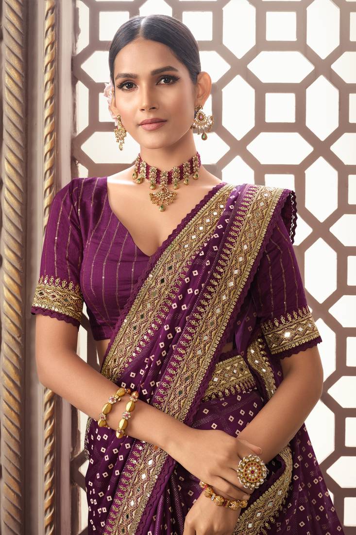 Designer Miss India Silk Festival wear Saree - YOMIKA TRENDZ - 4017014