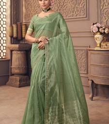 Designer Organza with golden smoke Festival wear Saree - YOMIKA TRENDZ ...