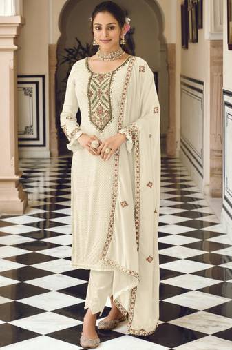 White Salwar Kameez - Buy White Color Salwar Suits Online