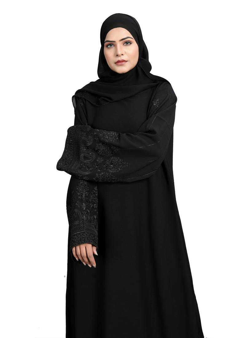 Khadija Fashion, Ravishing Look Embroidery Sleeves, Abaya|Burqa ...