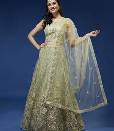 Pista Net Sequinse Work Semi-Stitched Lehenga & Unstitched Blouse ...