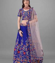 Trendy & Classic Designer Royal Blue Embroiderered Semi-Stitched ...