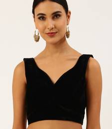 Blouse:- Navy Blue-Toned with Colour Ready to Wear Velvet Full Stitched ...