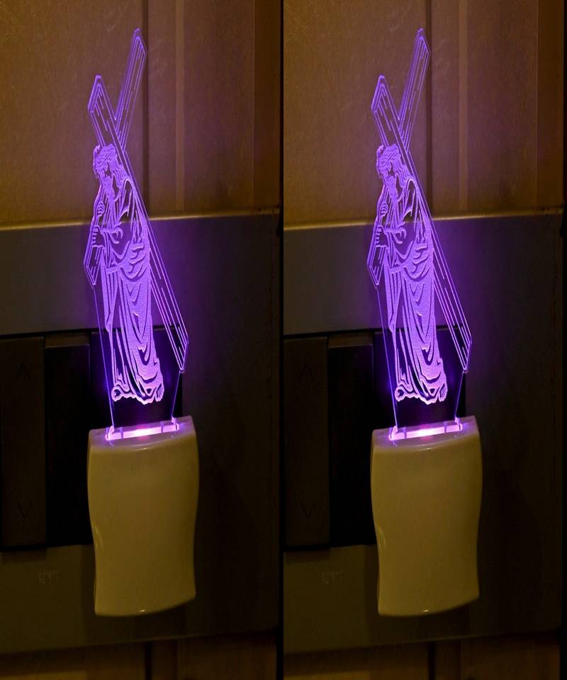3D Illusion Effect GOD Jesus Christ Multi Colour LED Night Lamp, Pack ...